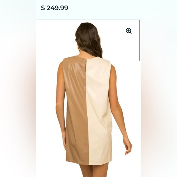 Gilli | Dresses | Nwt Gilli Cream Brown Leather Dress Size M Vegan ...